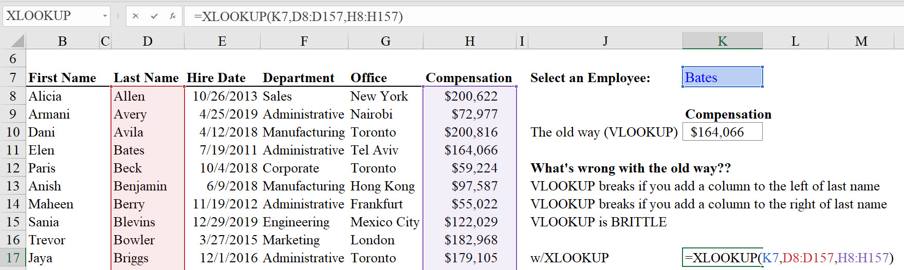 XLOOKUP Vs VLOOKUP Index Match Excel Tutorial Lesson