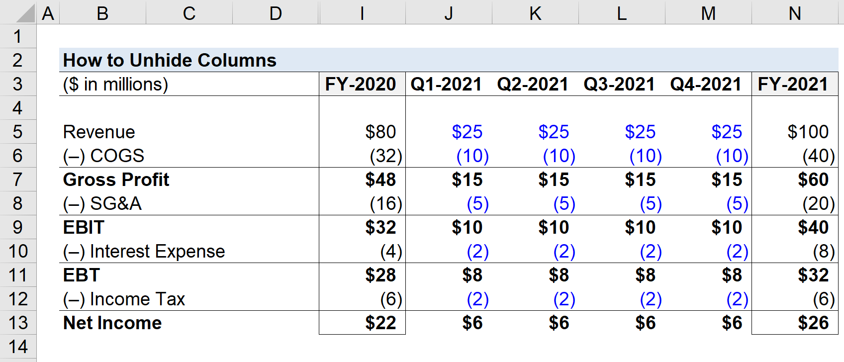 How To Unhide Columns In Excel Formula Calculator How To Unhide Columns In Excel Formula Calculator